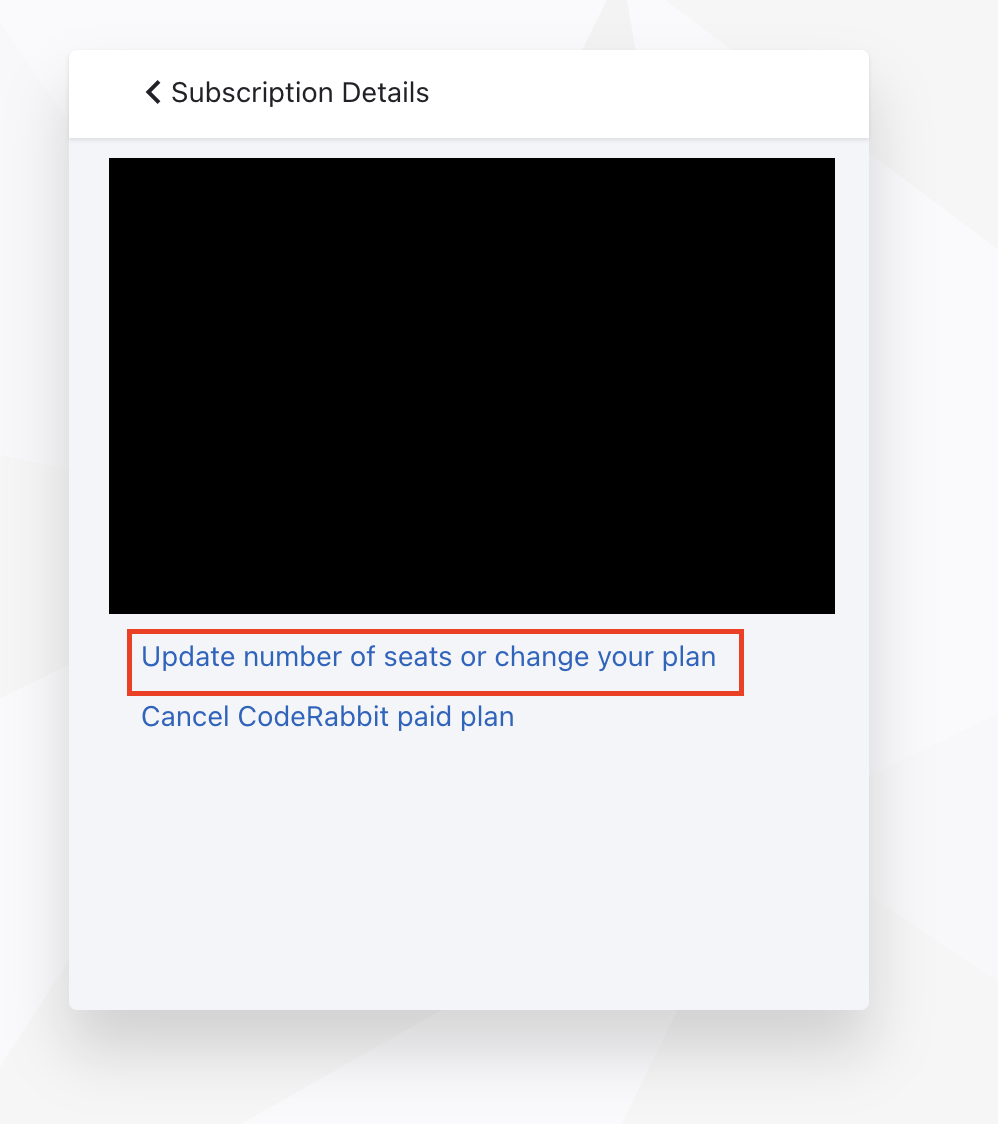 Subscription editing options interface
